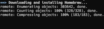 Downloading and installing Homebrew...remote: Enumerating objects ...