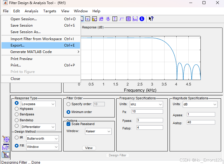 保姆教程HAL+STM32F4+MATLAB实现FIR数字低通滤波器_stm32 fir-CSDN博客