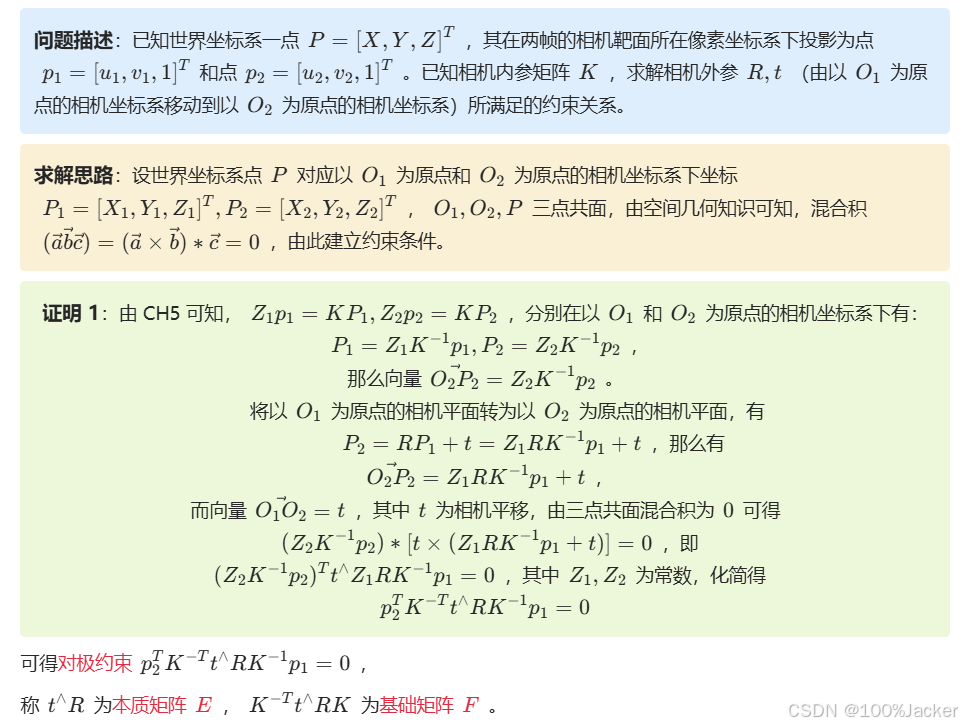 《十四讲》CH7 视觉里程计 1 公式推导-CSDN博客