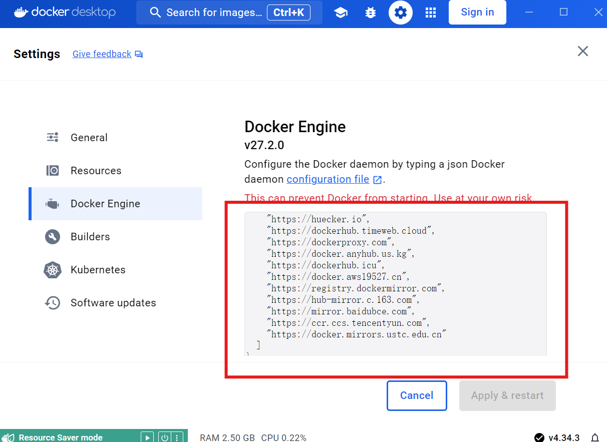 【一劳永逸，简单有效！！】执行Dockerfile创建镜像timeout报错解决----wsl中Docker&conda配置镜像源_docker镜像源-CSDN博客