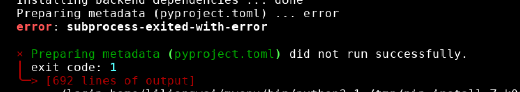 如何解决Python pip Error “Preparing metadata (pyproject.toml) did not run successfully“-CSDN博客