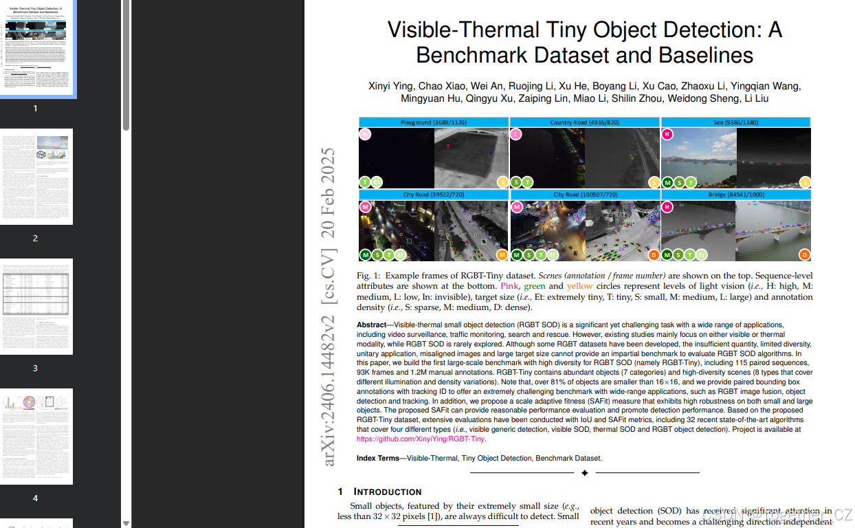 RGBT-Tiny：Visible-Thermal Tiny Object Detection: A Benchmark Dataset and Baselines可见光-热红外微小目标检测 ...