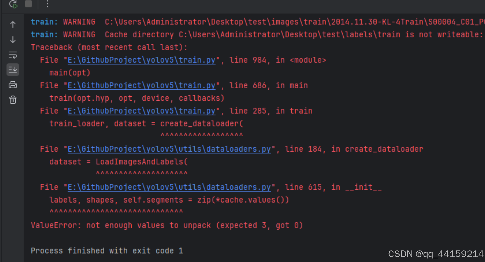 yolov5报错 ValueError: not enough values to unpack (expected 3, got 0)-CSDN博客
