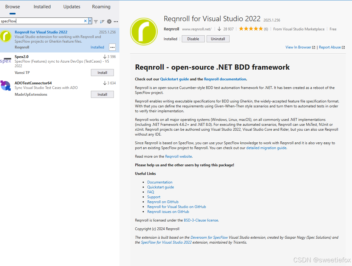 使用visual studio 2022 时候还在找 Specflow吗？ 别找了，已经不支持了。-CSDN博客