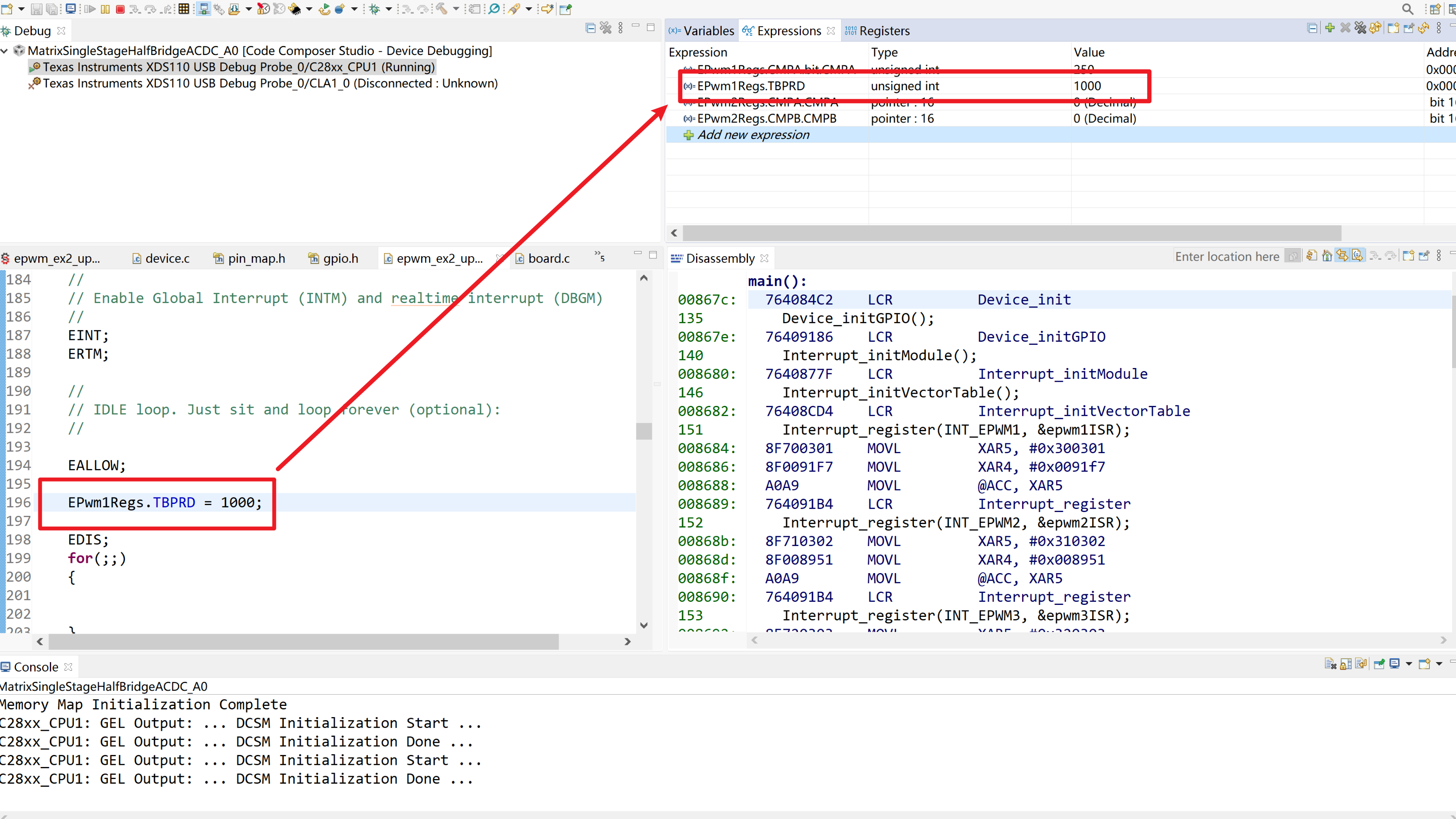 TI C2000系列F28004x混合编程配置步骤(库函数版本添加寄存器版本)_28004x 例程-CSDN博客