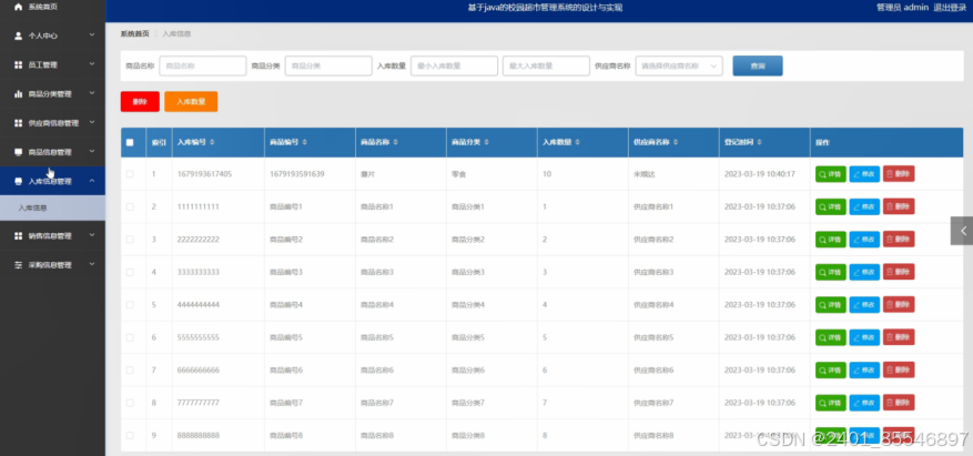 计算机毕业设计之springboot基于java的校园超市管理系统的设计与实现 Csdn博客