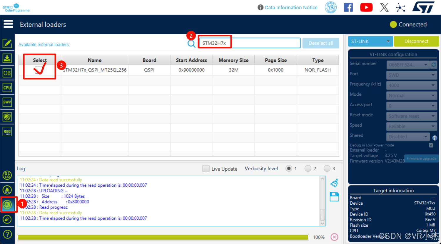 STM32H7 STM32CubeProgrammer读取、擦除外部QSPI Flash_stm32cubeprogrammer擦除-CSDN博客