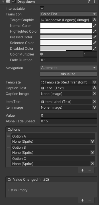 UGUI学习--基础--【组合控件】Dropdown 下拉列表_ugui dropdown-CSDN博客