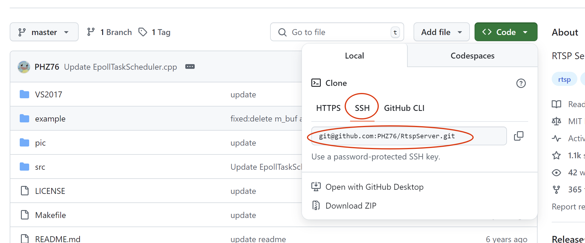 fatal: unable to access ‘https://github.com/phz76/rtspserver.git/‘: failed to connect to github ...