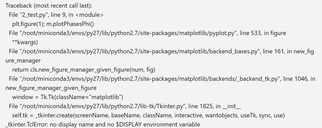 在运行使用matplotlib的Python脚本时，出现了_tkinter.TclError: no display name and no $DISPLAY environment ...