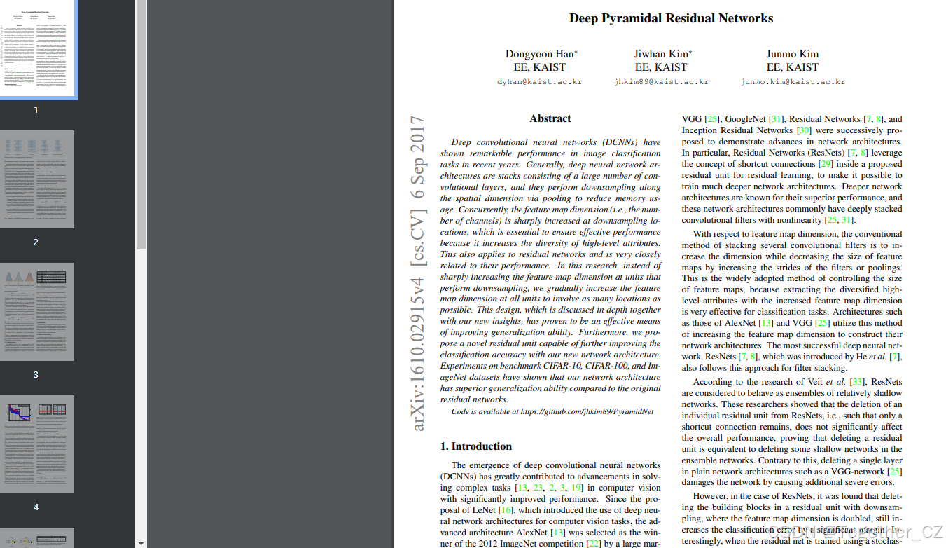Deep Pyramidal Residual Networks——深度金字塔残差网络-CSDN博客