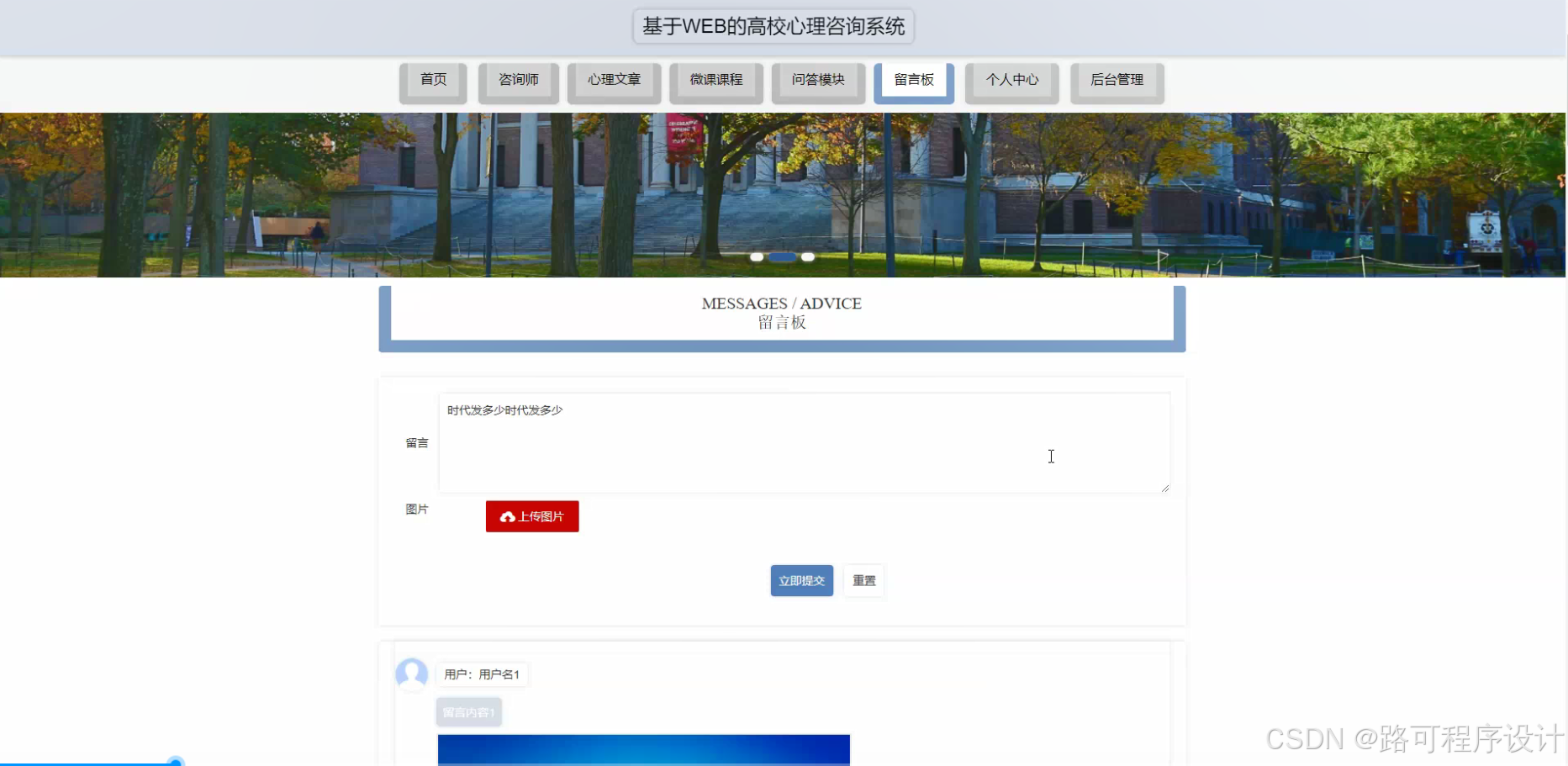 Java计算机毕业设计基于web的高校心理咨询系统（开题程序论文）javaweb校园心理咨询系统 Csdn博客