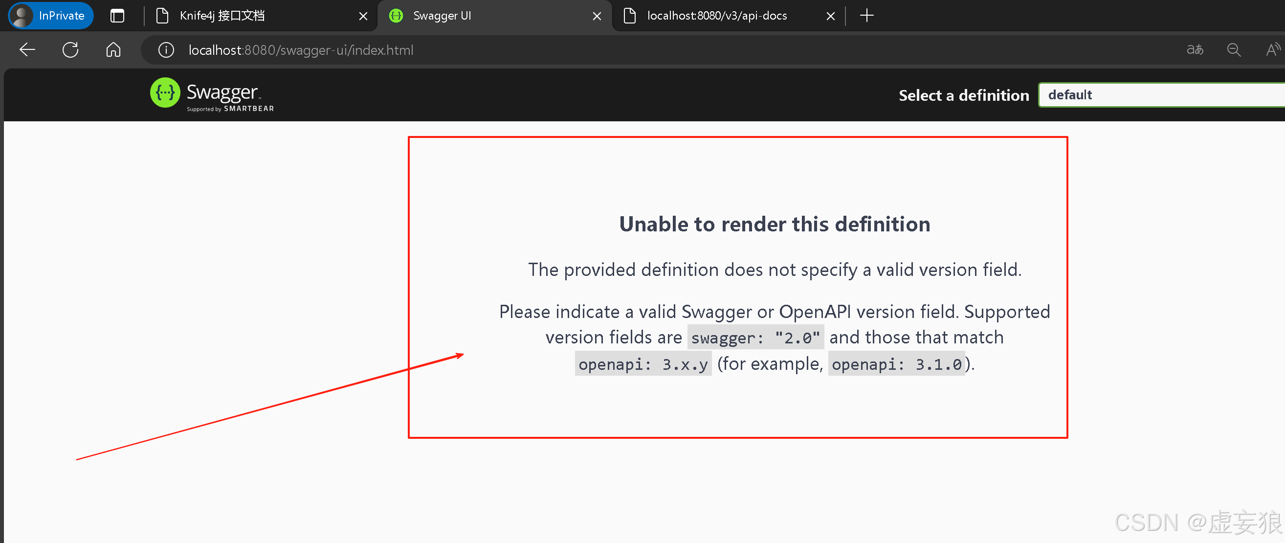 【Knife4j 4.5.0 + Spring Boot 3.5.3】全网唯一最新解决 Swagger 配置与版本兼容问题！！！_caused by: java.lang ...