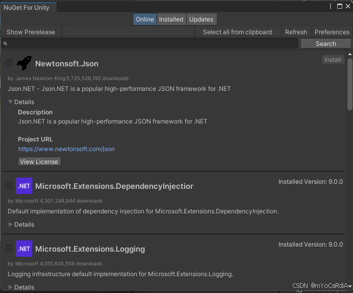 (2025)Unity使用NuGet(.NET平台的包管理工具)_unity nuget-CSDN博客