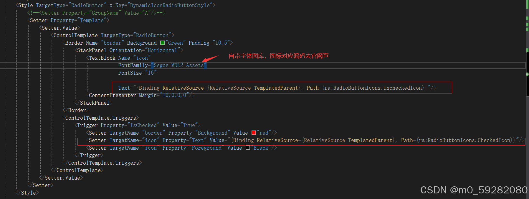wpf中，利用Font Awesome、 Segoe MDL2 Assets 字体图库重写RadioButton模板_fontawesome.wpf-CSDN博客