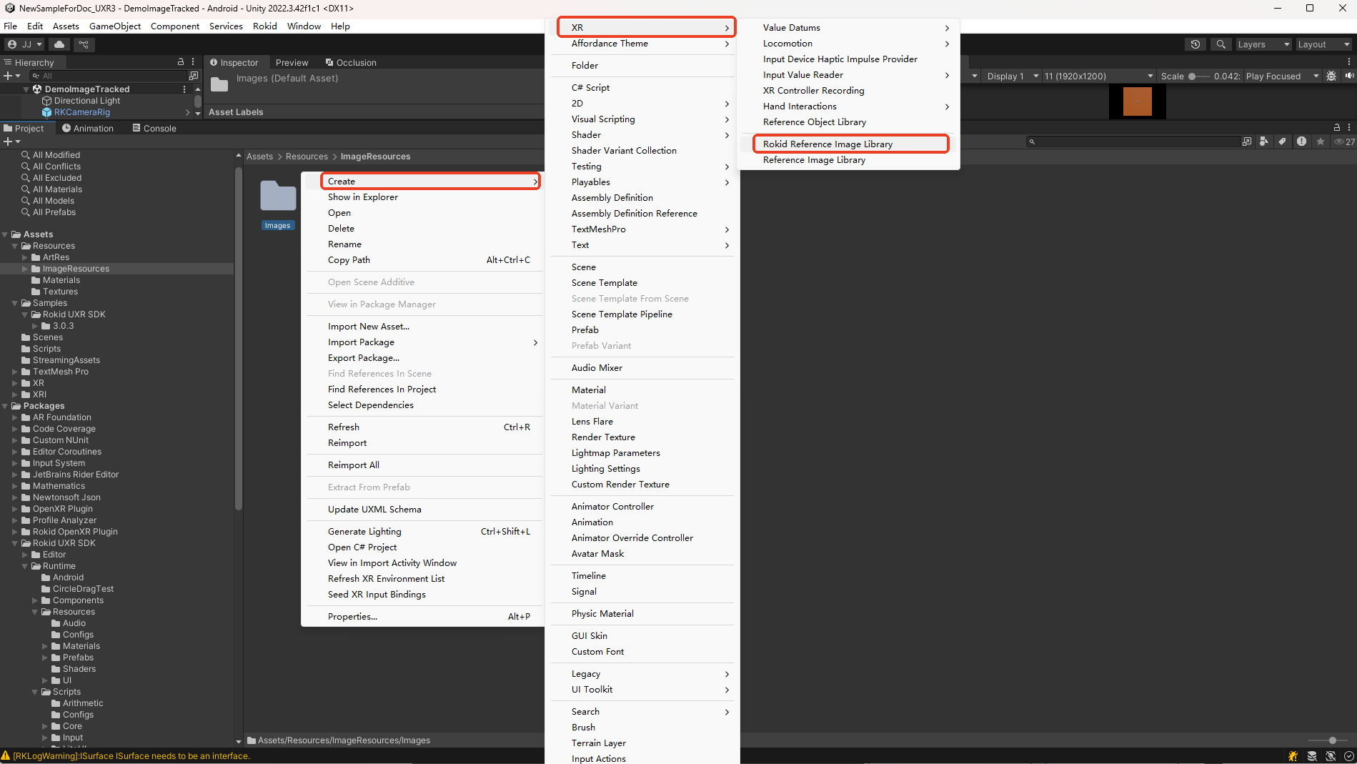 Unity3d C# 基于RokidAR眼镜实现图片识别与跟踪功能(含源码)_rokid unity openxr plugin 为开发者和用户提供了基于arfoundation-CSDN博客