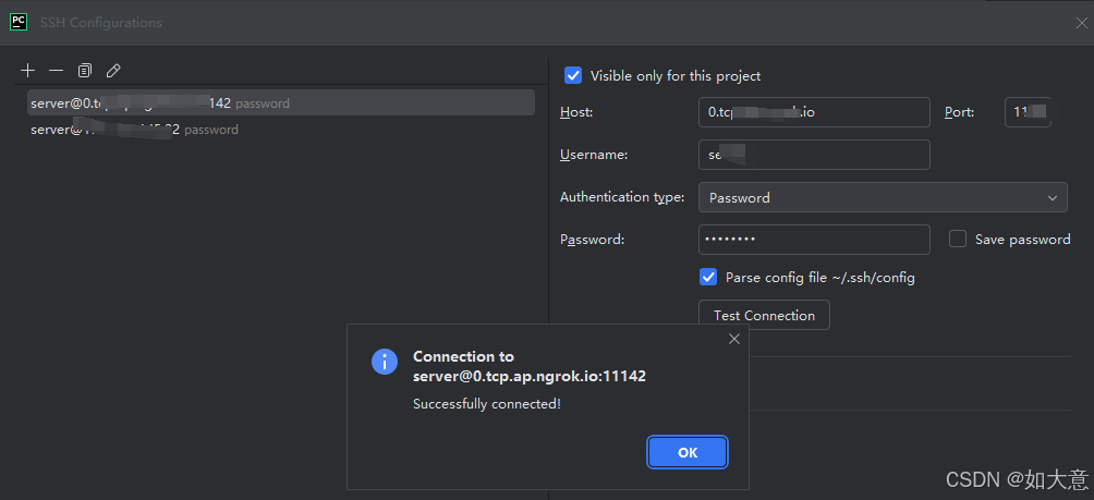 使用ngrok进行内网穿透，实现跨局域网ssh连接，并通过pycharm进行代码同步_ngrok ssh-CSDN博客