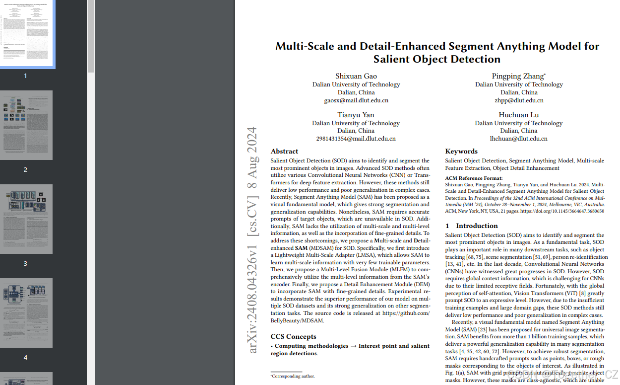 MDSAM：Multi-Scale and Detail-Enhanced SAM for Salient Object Detection——多尺度与细节增强的SAM用于显著目标检测-CSDN博客