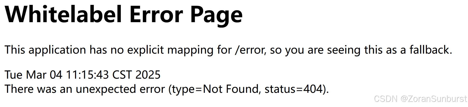 SpringBoot项目出现Whitelabel Error Page_springboot whitelabel error page-CSDN博客