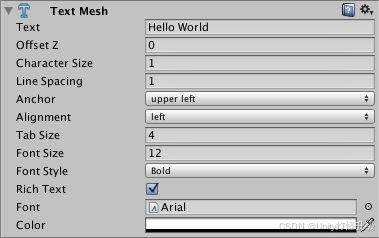 Unity组件大全之 Mesh网格 |（42）Text Mesh：在3D世界中渲染文本_textmesh-CSDN博客