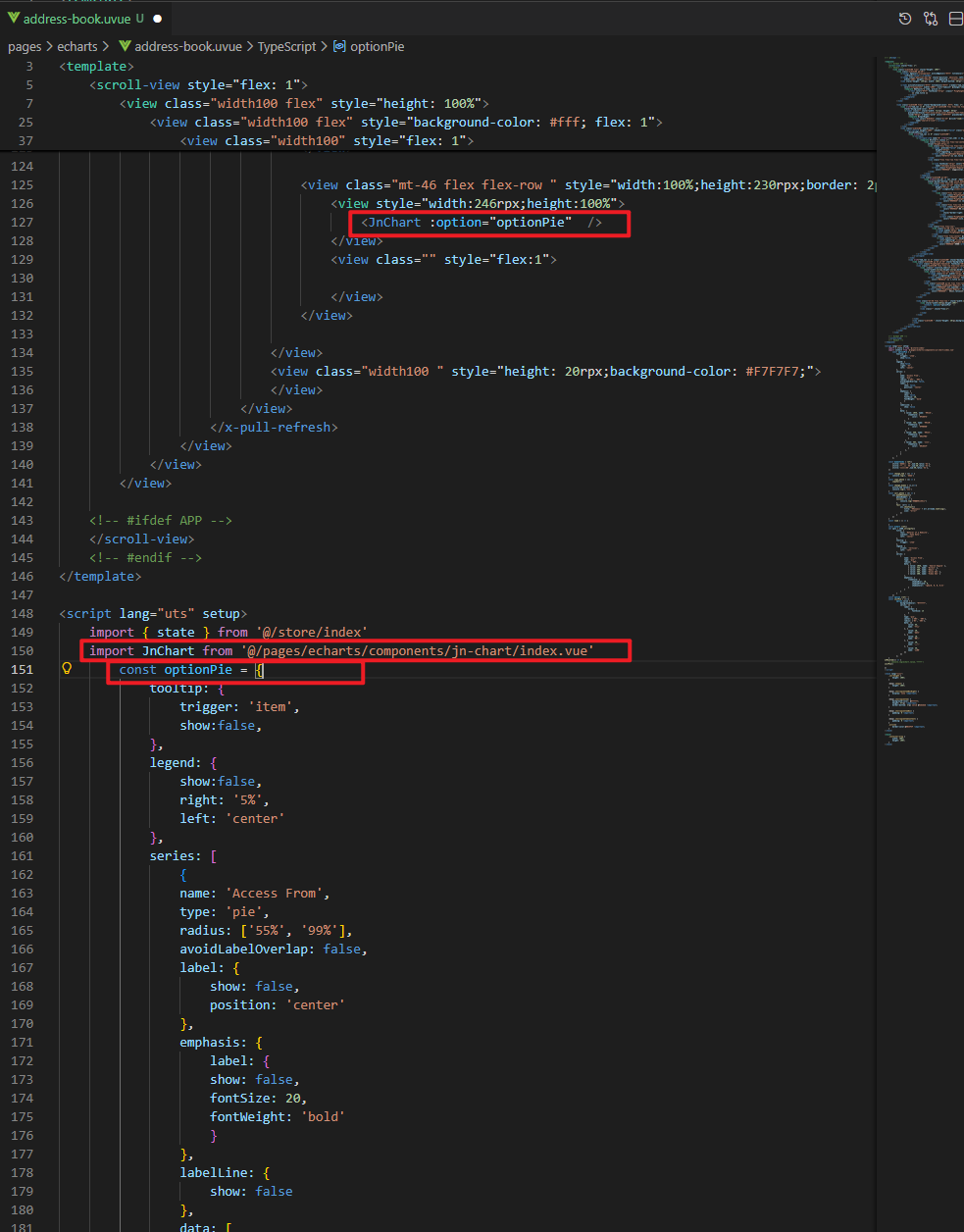 vue3,uniappx微信小程序项目引入echarts,+分包-CSDN博客
