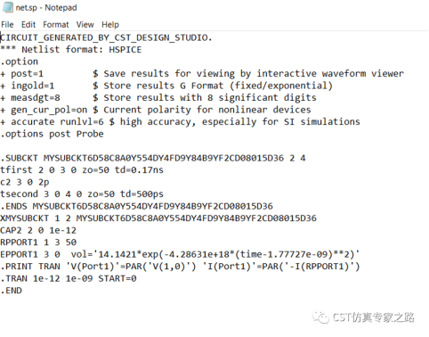 如何在CST中进行HSPICE仿真_cst软件spice电路联合仿真-CSDN博客