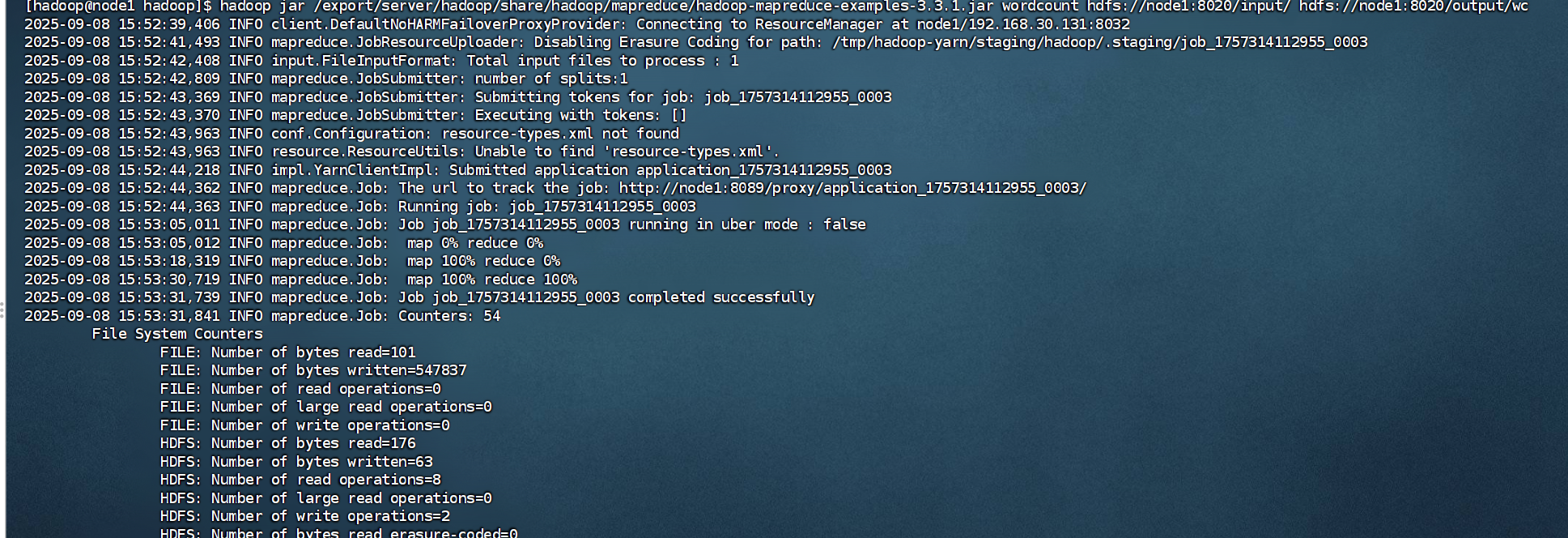 提交mapreduce任务到yarn中执行（单词计数）_mapreduce自带任务jar包-CSDN博客