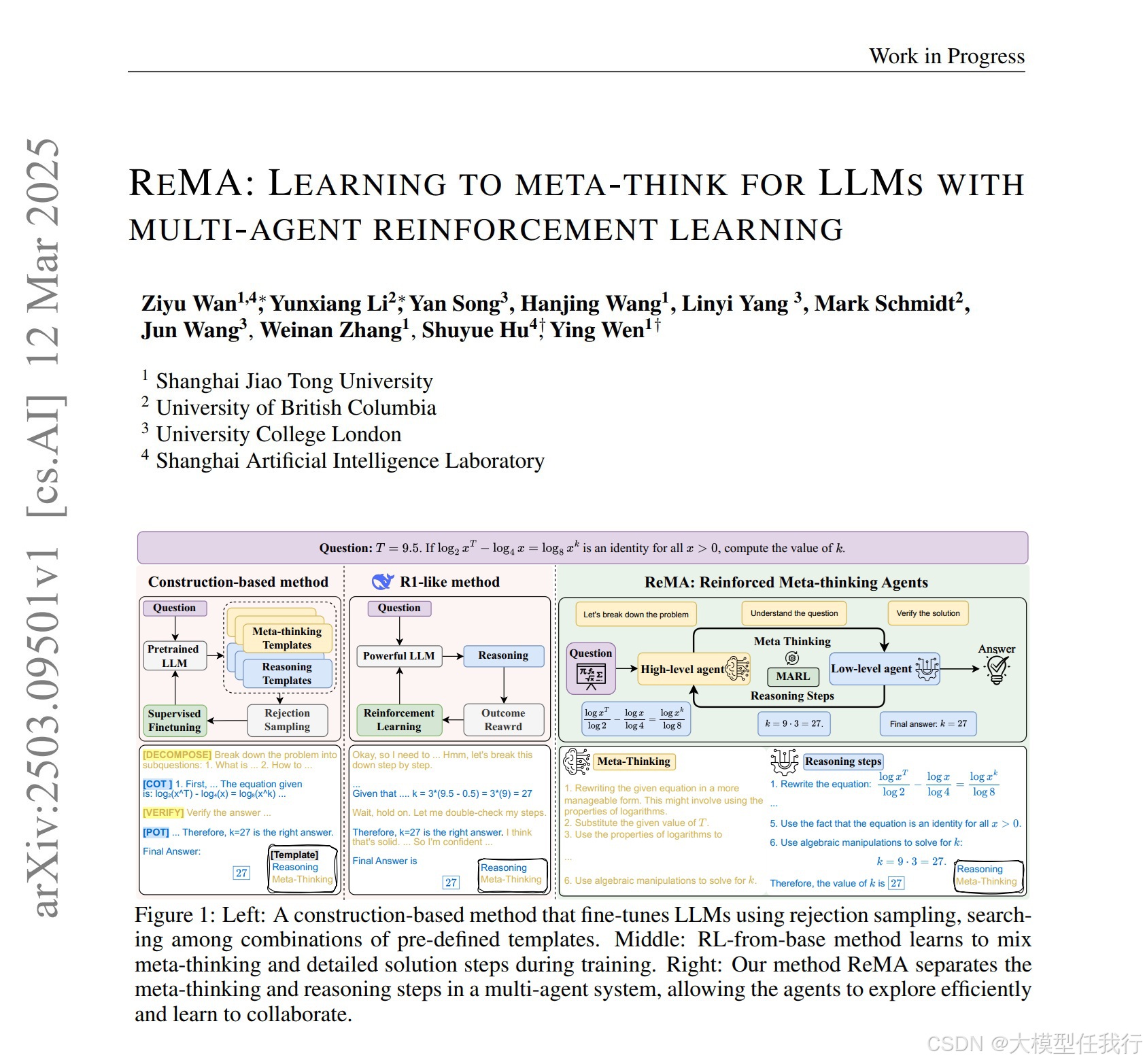 上海交大：多agent协作让LLM学会元思考_rema: learning to meta-think for llms with multi-a-CSDN博客