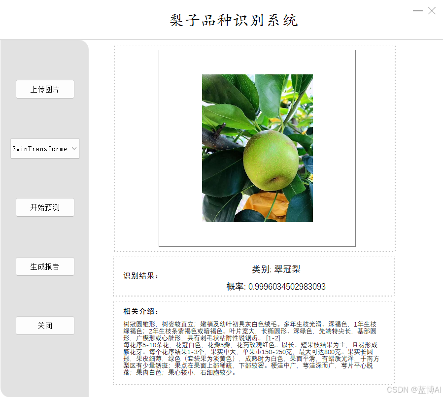 基于卷积神经网络的梨子品种识别系统，vgg16，resnet，swintransformer，模型融合（pytorch框架，python代码）vgg16属于transformer吗 Csdn博客