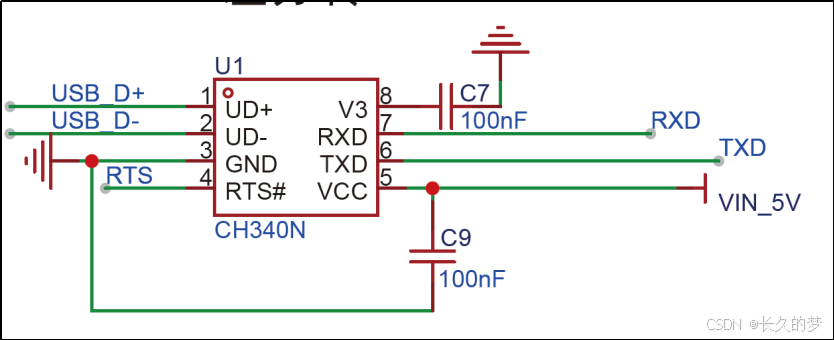 嵌入式技术之原理图&PCB设计-51核心板--MCU供电指示灯原理图以及CH340N烧录模块原理图,通信指示灯原理图,MCU P0上拉电阻原理图_ch340n与mcu原理图-CSDN博客