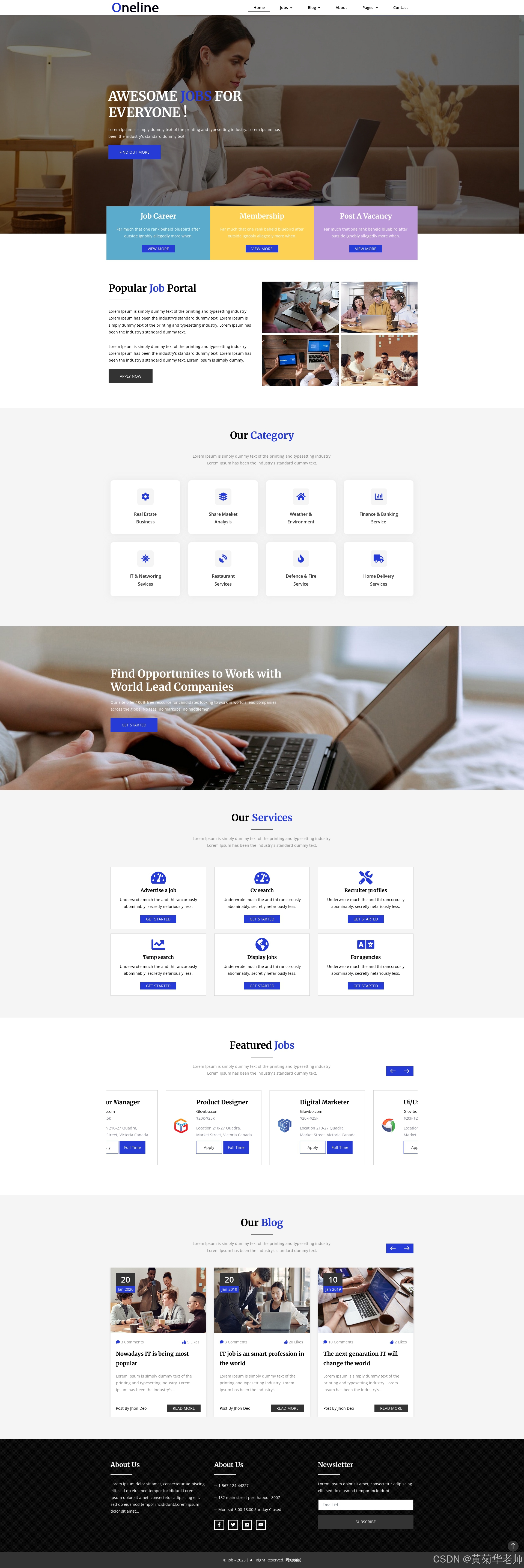 全球工作机会与职业服务平台网站#独立站网站建设 #bootstrap（Global Job Opportunities and Career Services Platform Website ...