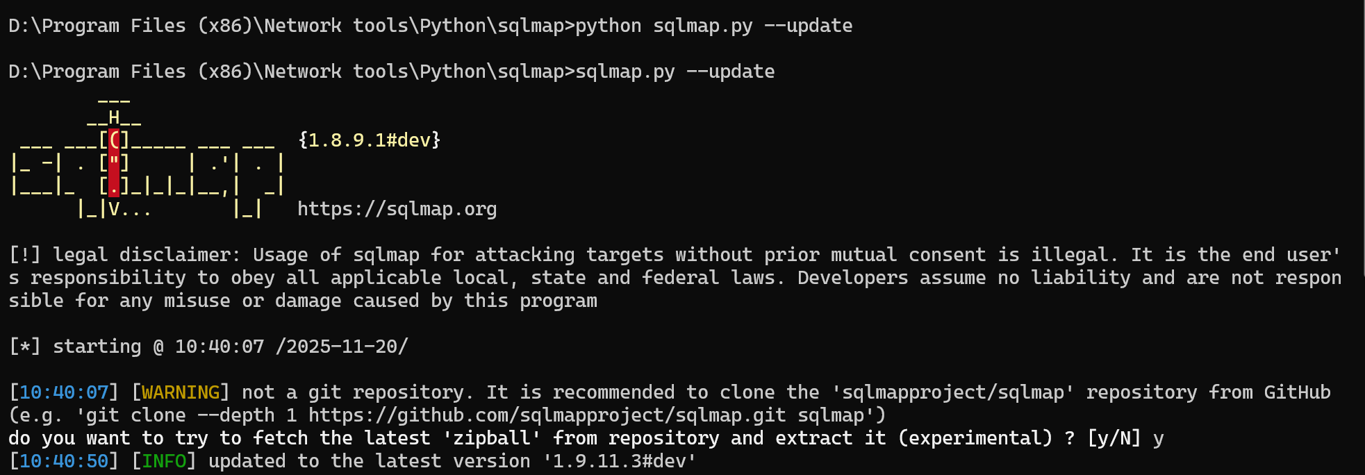 Windows下更新SQLMAP版本_sqlmap.py 怎么升级版本-CSDN博客