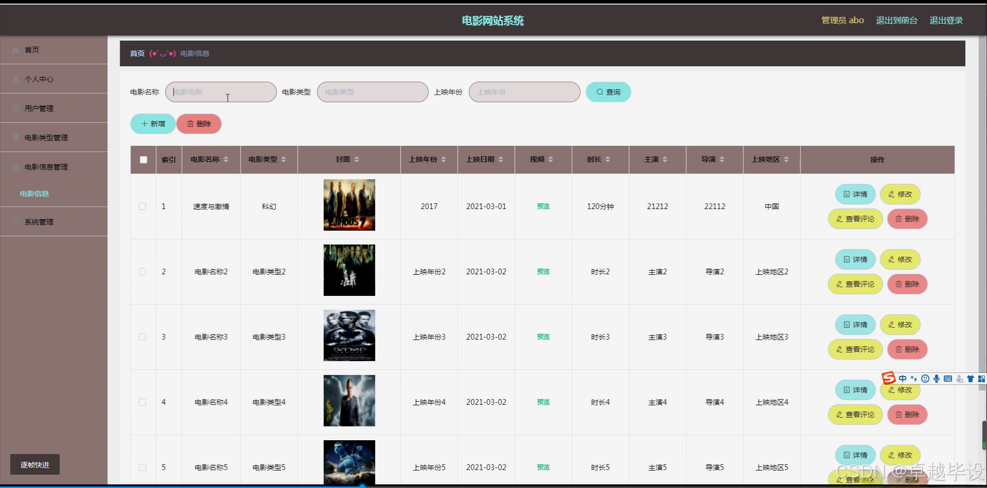 Java毕设项目电影网站系统计算机（附源码系统数据库lw）基于vue的电影网站毕设项目 Csdn博客