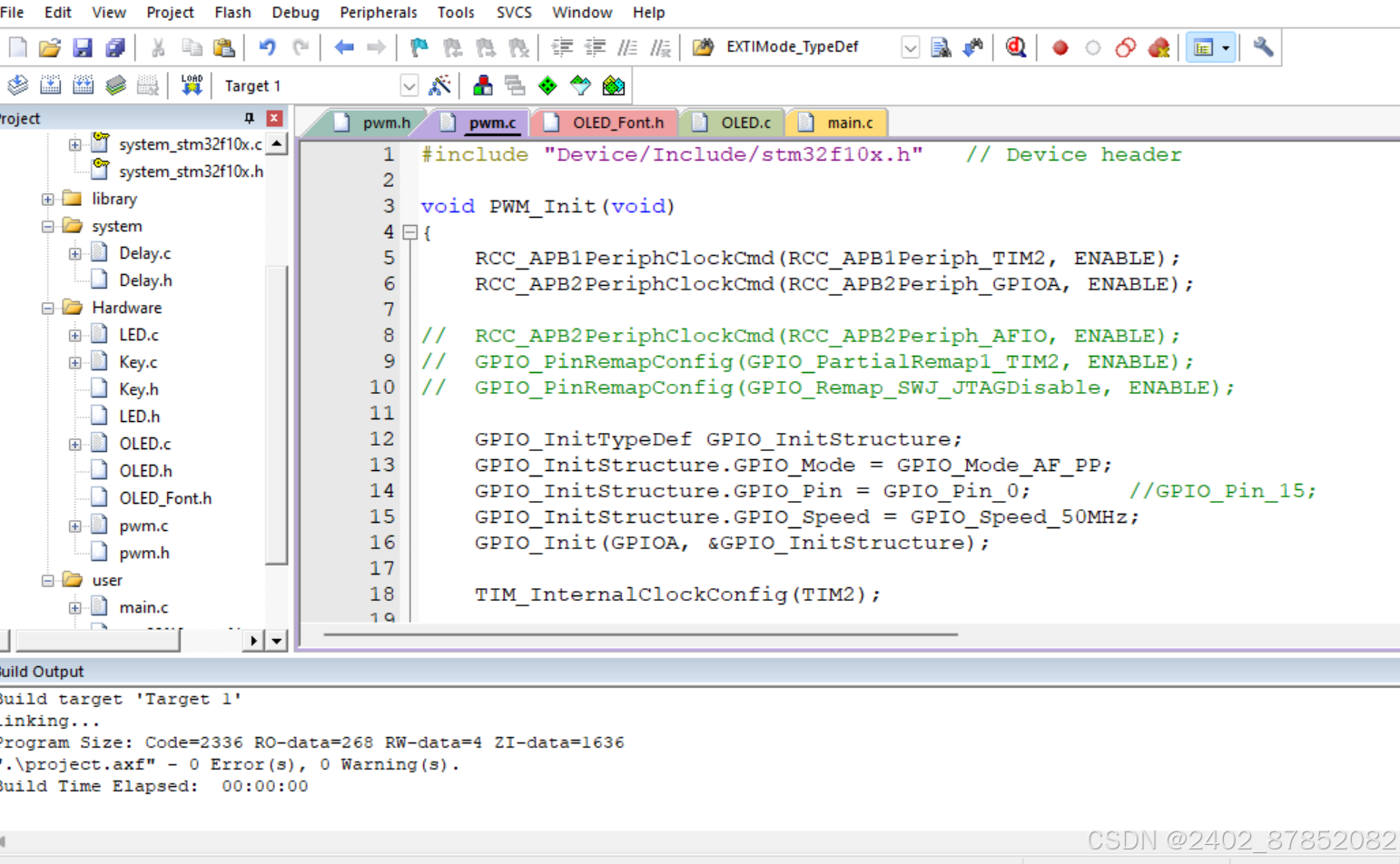 .\project.axf: Warning: L6304W: Duplicate input file .\pwm_1.o ignored.-CSDN博客