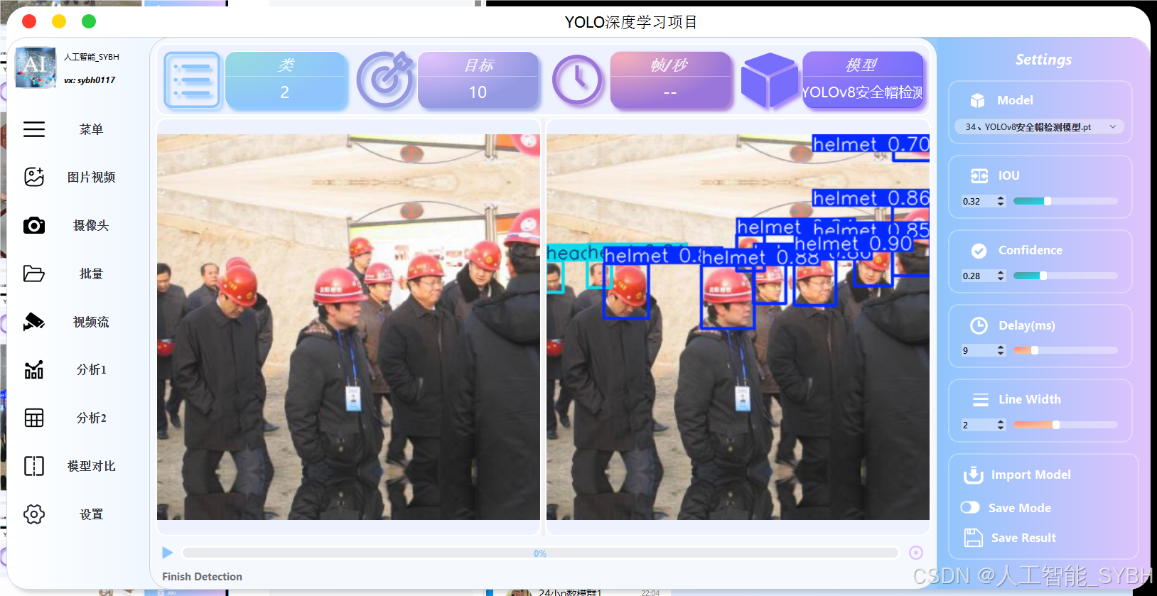 基于YOLOv8的安全帽检测系统（深度学习模型+UI界面+Python代码+训练数据集）_基于yolov8n的安全帽识别检测系统-CSDN博客