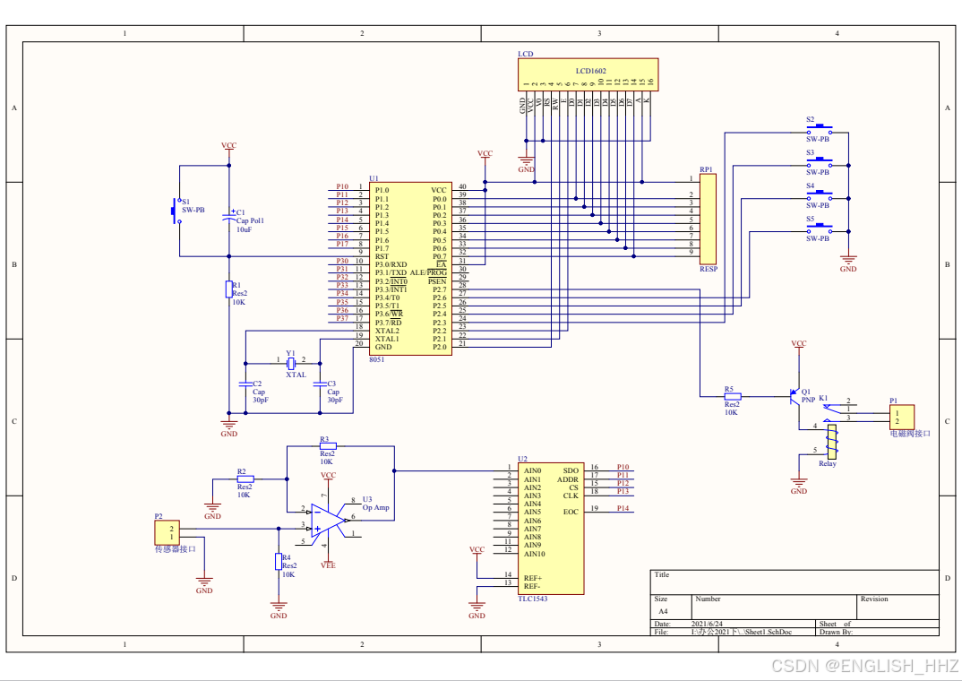 1731、基于51单片机的压力气压控制（TLC1543,LCD1602,MPX4115）(proteus仿真+程序+原理图+流程图+元器件清单 ...