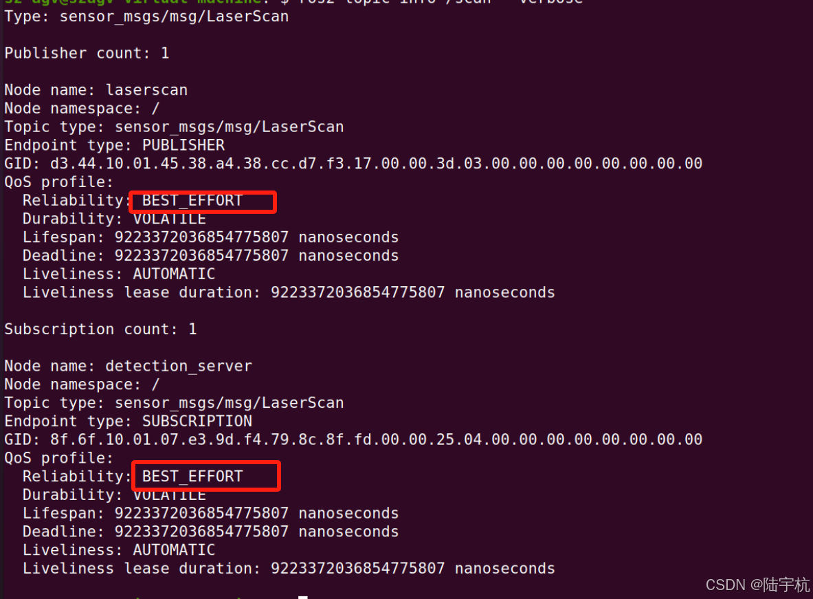 offering incompatible QoS. No messages will be sent to it. Last incompatible policy: RELIABILITY ...