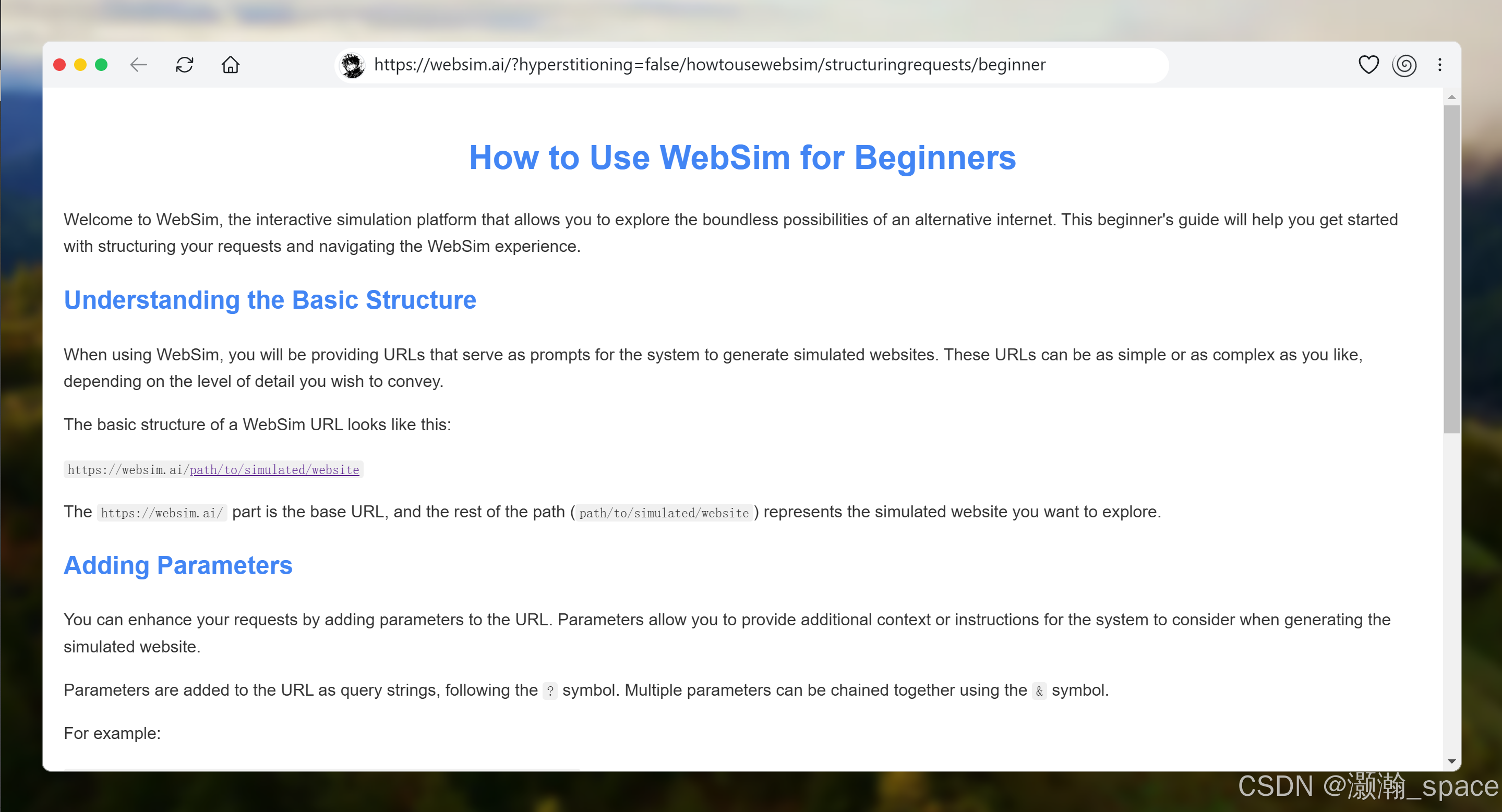 【Websim介绍】什么是websim，初学者如何使用-CSDN博客