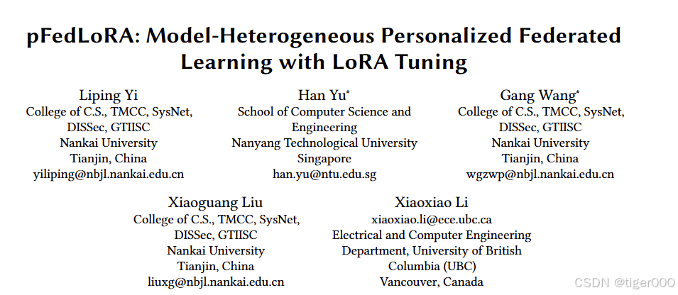 pFedLoRA: Model-Heterogeneous Personalized FederatedLearning with LoRA ...