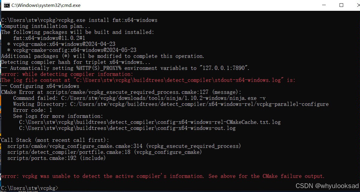 error: vcpkg was unable to detect the active compiler‘s information. 用vcpkg安装第三方库找不到编译器问题-CSDN博客