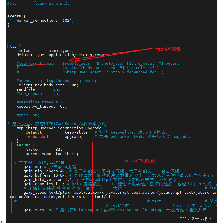 nginx开启gzip压缩配置_nginx server中如何配置gzip压缩-CSDN博客