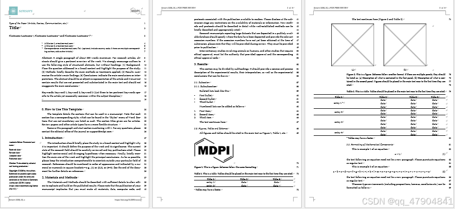 25年最新版MDPI下的sensors模板,.docx格式_mdpi sensors模板-CSDN博客