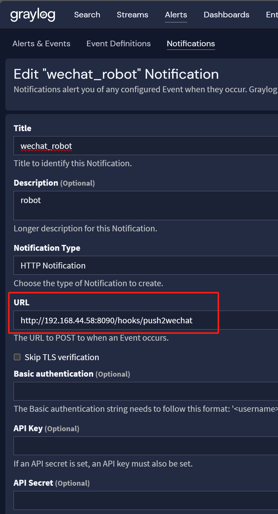 轻量级日志服务端Graylog 6.1生产环境Docker部署应用（三）-事件告警推送_graylog 企业微信-CSDN博客