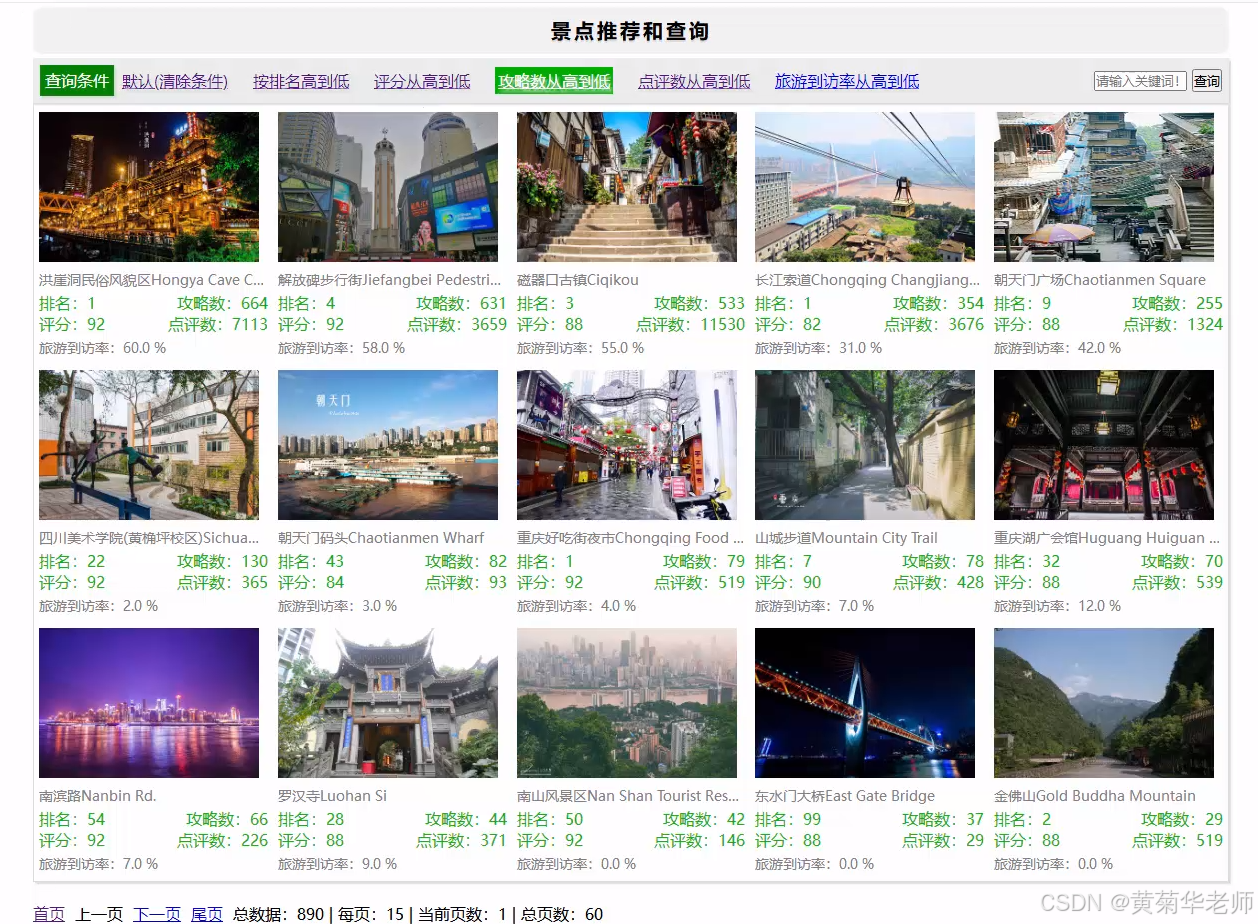 Python爬虫重庆城市旅游景点数据可视化系统设计与实现通过穷游网获得重庆评分前十的景点python的代码 Csdn博客