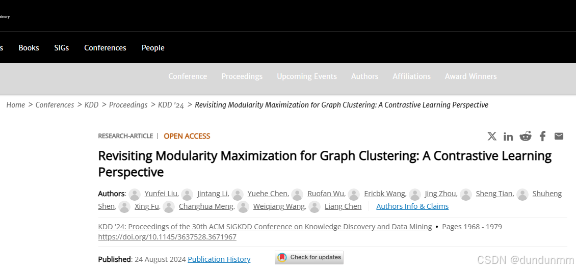 论文阅读：Revisiting Modularity Maximization for Graph Clustering: A Contrastive Learning Perspective ...