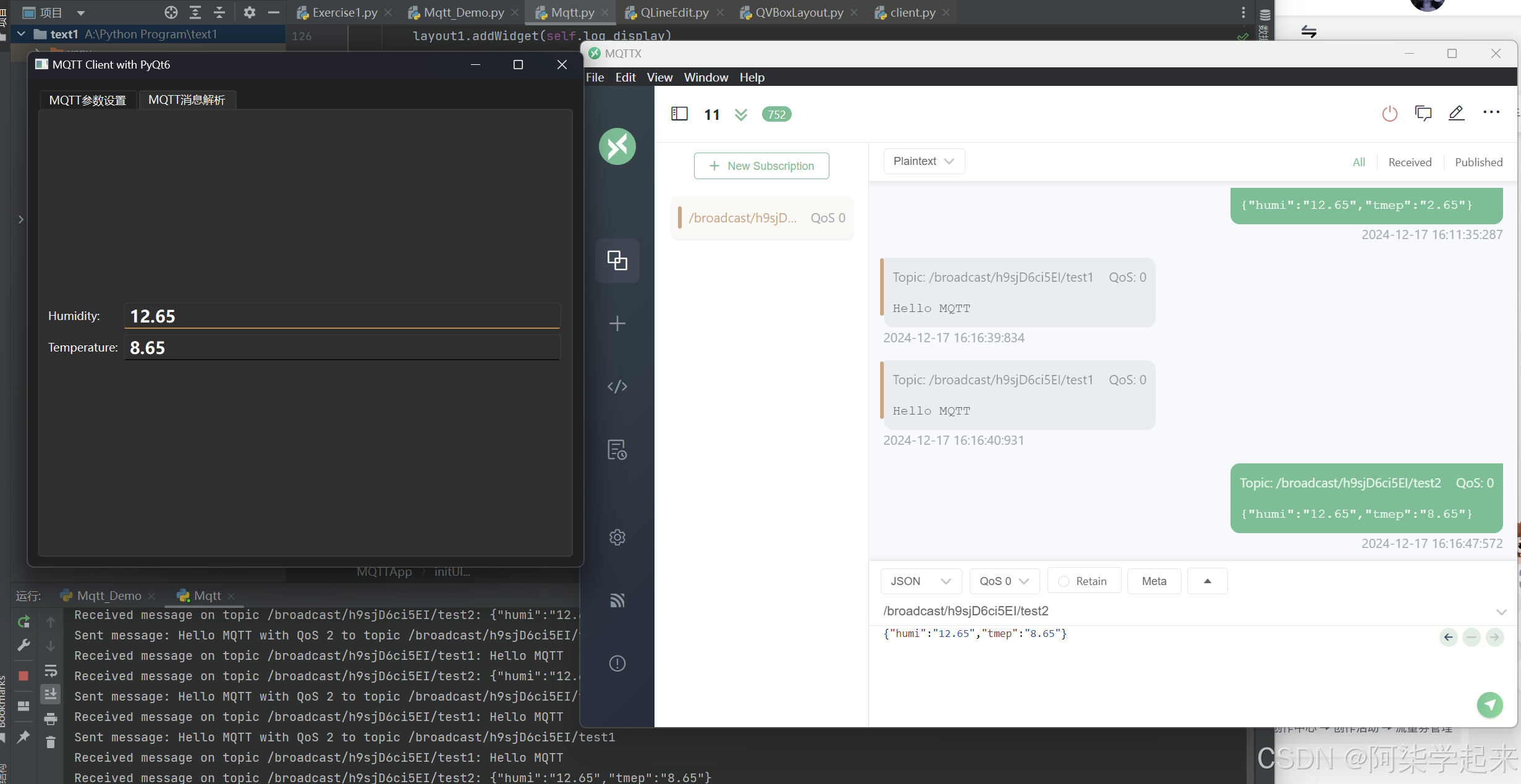 Python -- PyQt6制作的MQTT桌面应用解析Json数据并显示（阿里云）_python mqtt json-CSDN博客