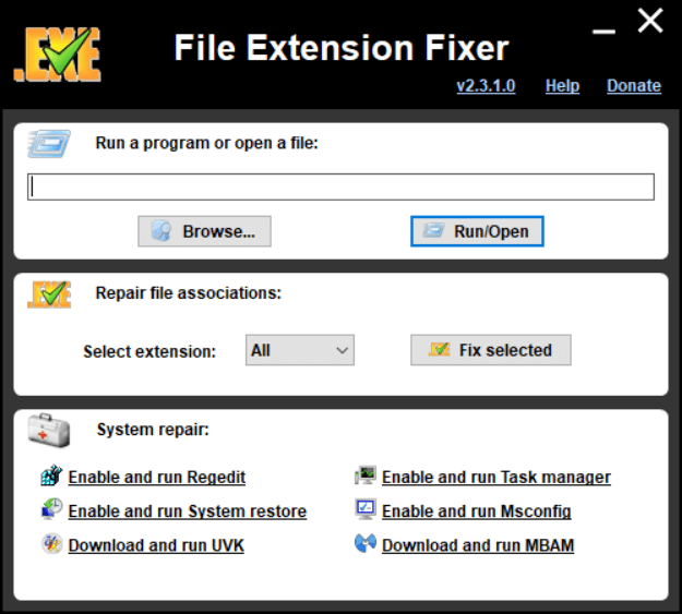 File extension fixer、Windows 文件关联修复、免费系统工具、注册表修复软件、exe文件关联修复、File extension fixer 使用教程、Windows ...