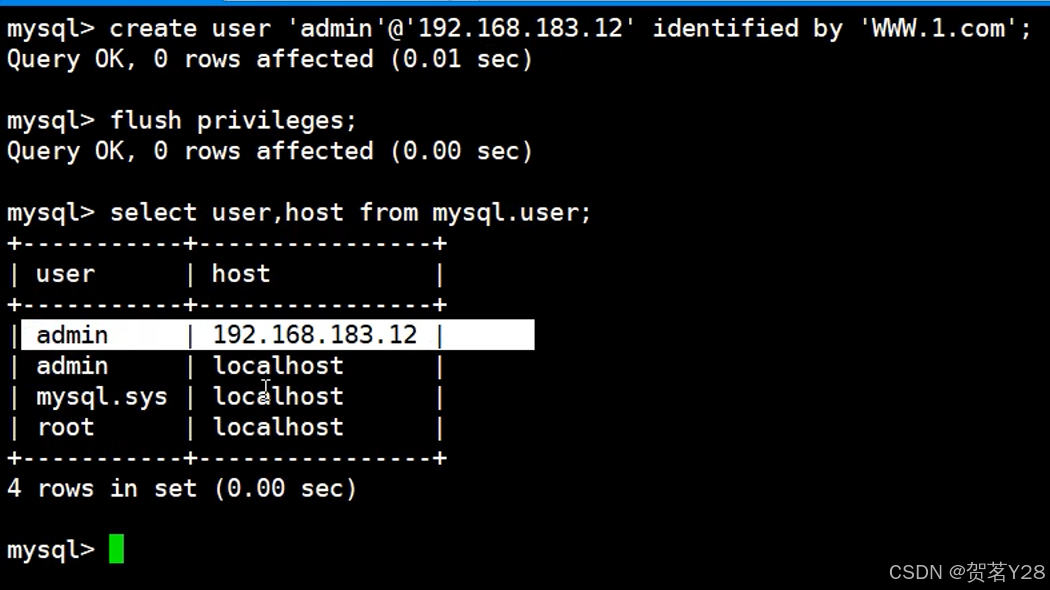 MySQL用户管理操作_mysqladmin-CSDN博客