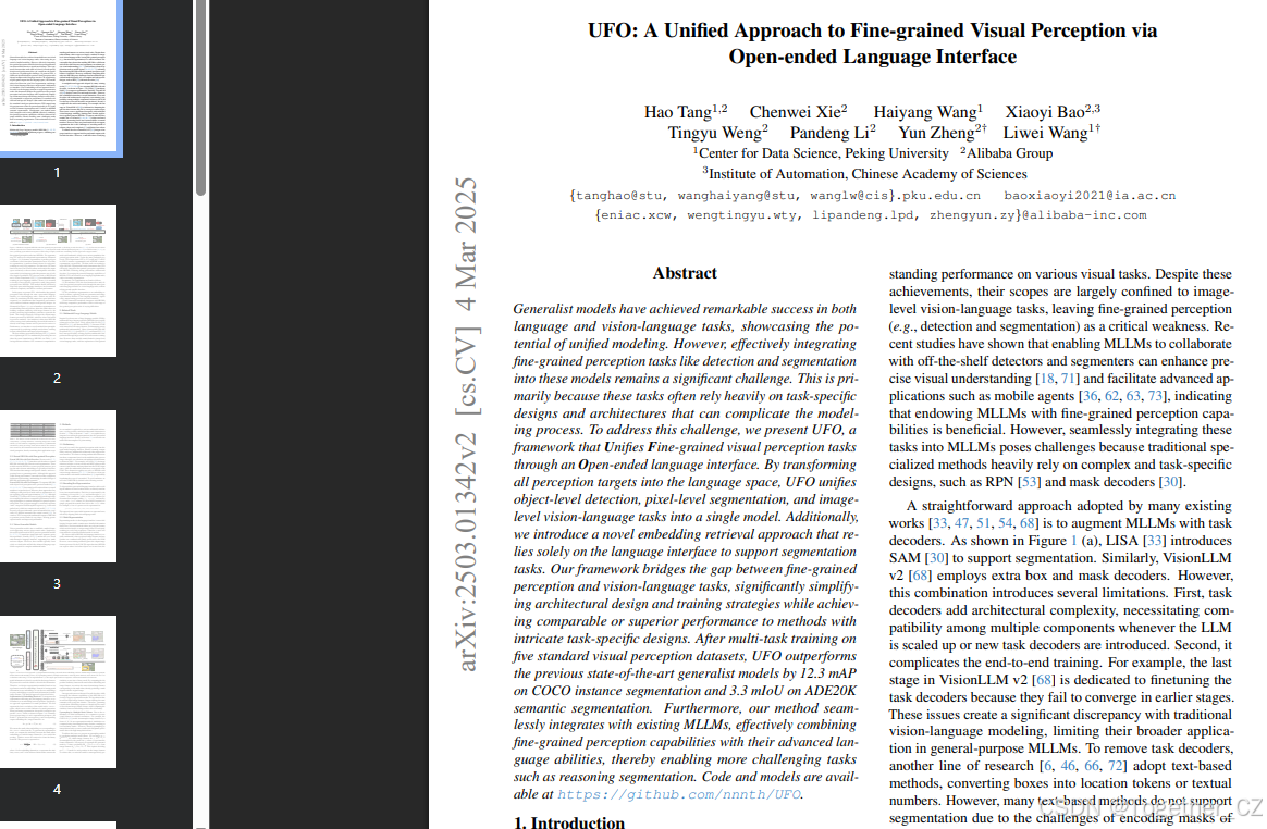 UFO: A Unified Approach to Fine-grained Visual Perception via Open-ended Language Interface-CSDN博客