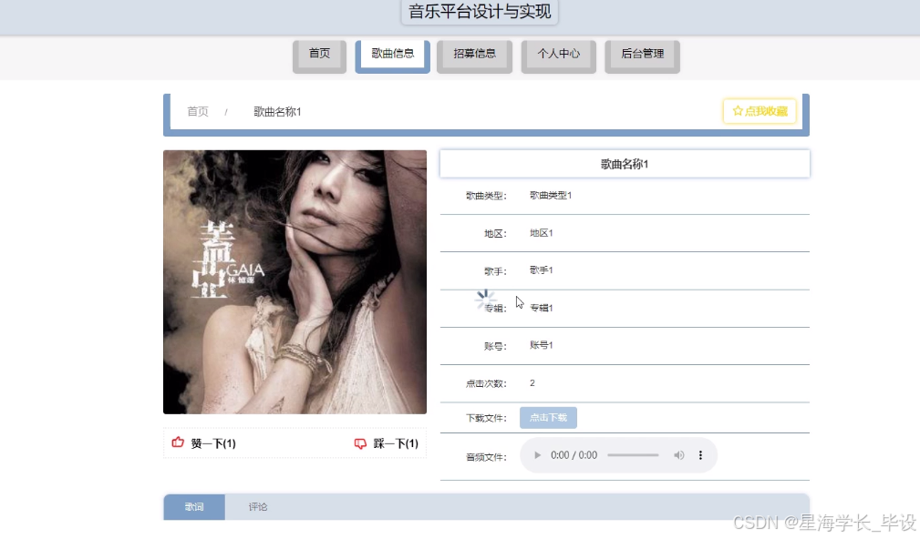 基于nodejsvue音乐平台设计与实现 开题源码程序论文 计算机毕业设计 Csdn博客